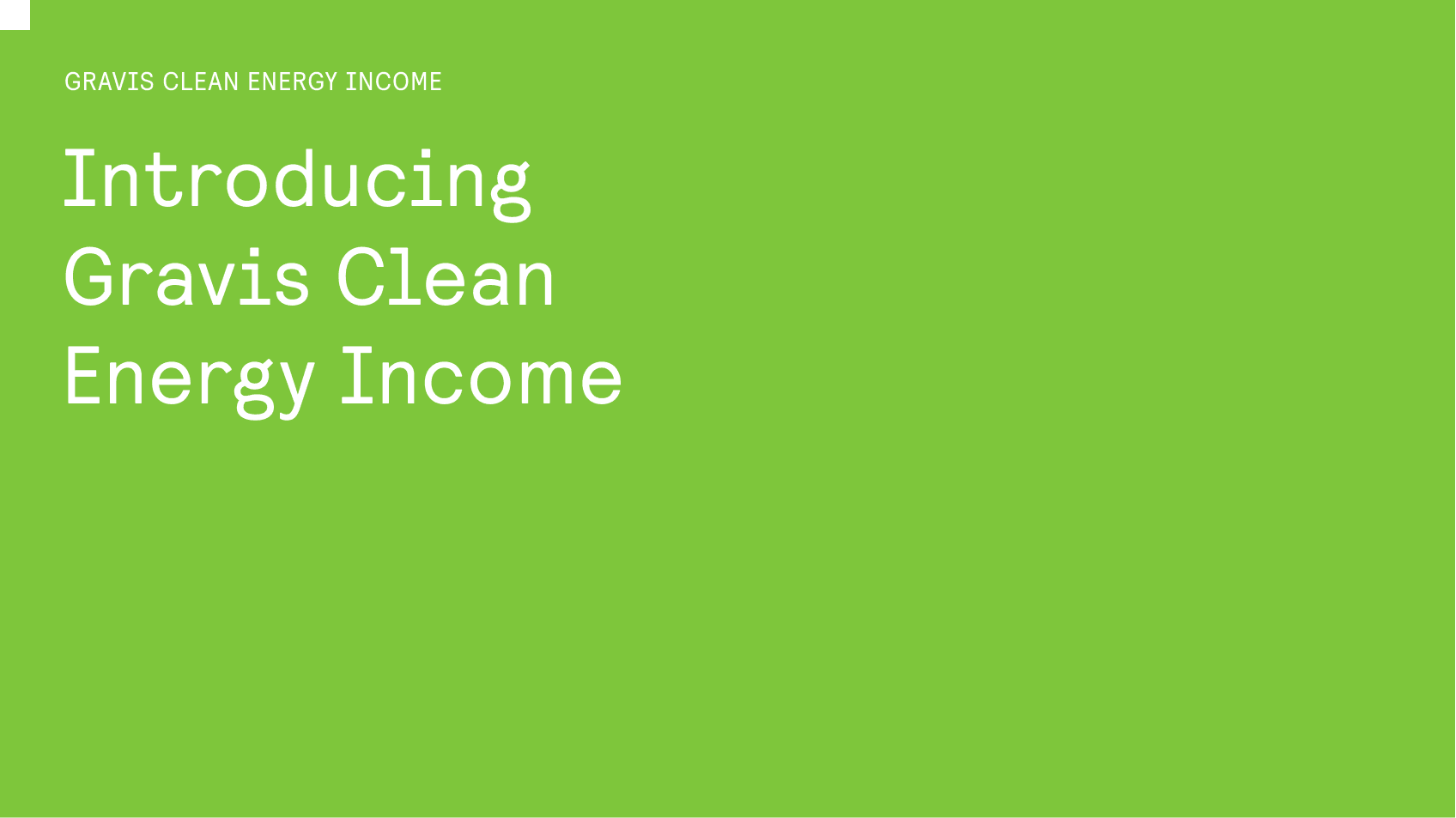 Gravis | Gravis Clean Energy Income